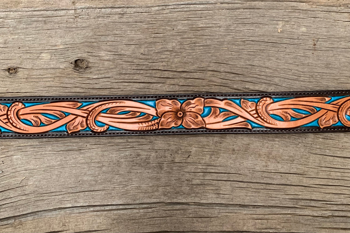 Floral Tooled Belt – Bar TL Custom Leather